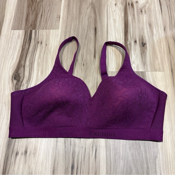 Cacique | Intimates & Sleepwear | Cacique Comfort Bra Size 44c Burgundy ...